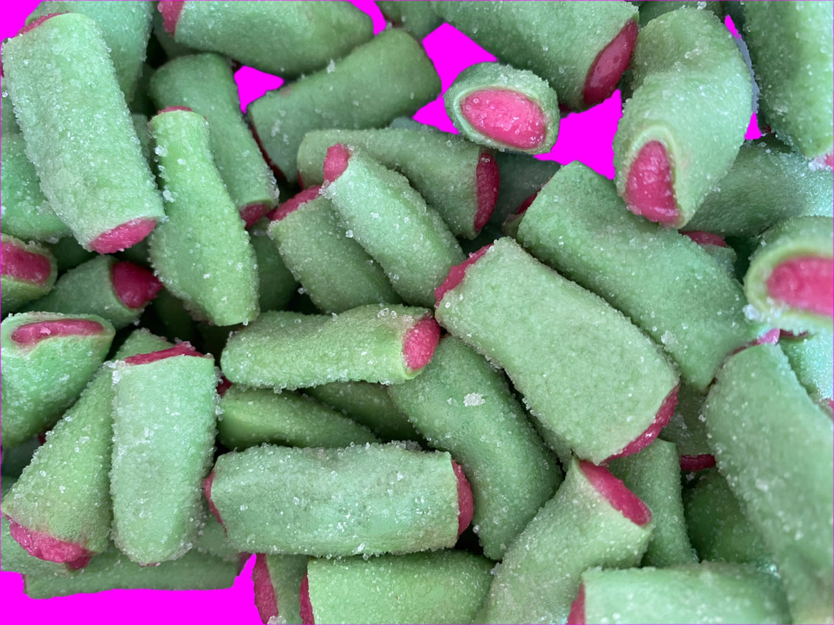 Rambo Melon Logs with a creamy raspberry filling – Nantasket Sweets By ...