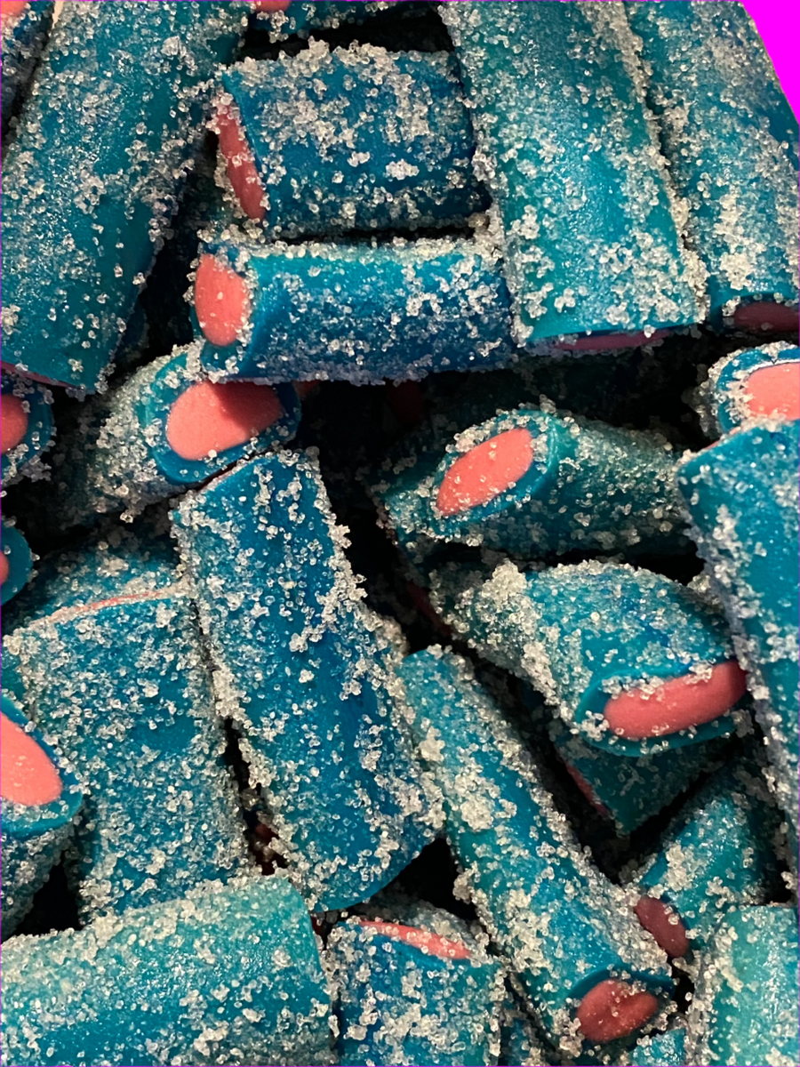 Sour Fizzy Blue Bubblegum Rambo Logs – Nantasket Sweets By Swedes