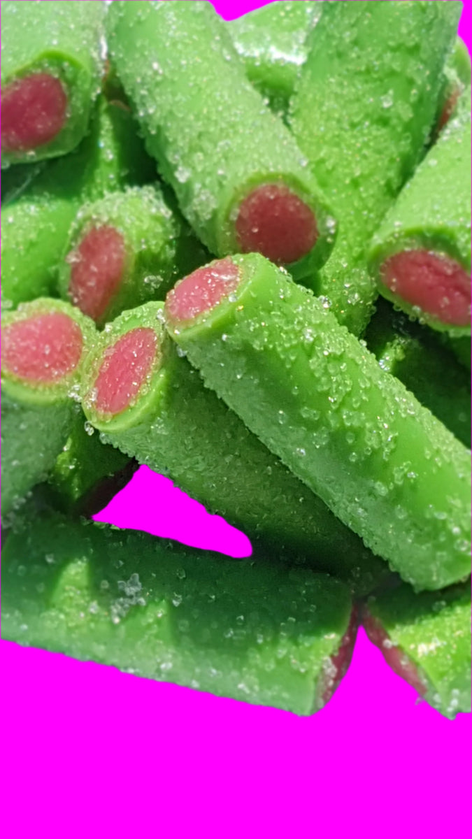 Rambo Watermelon Melon Logs with Creamy Raspberry Filling Swedish Cand ...